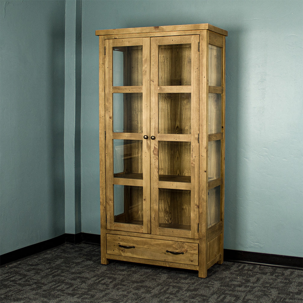 Ventura Recycled Pine Display Cabinet - Mainland Furniture NZ