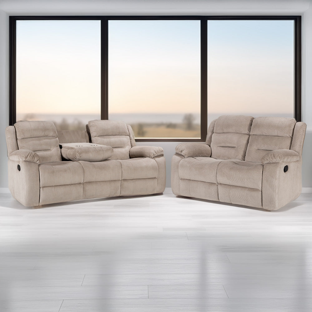 Costanza 2-Piece Lounge Suite (Tan) - Mainland Furniture NZ