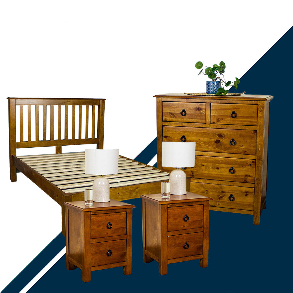 Trent Double Bedroom Suite with Tallboy - Mainland Furniture NZ