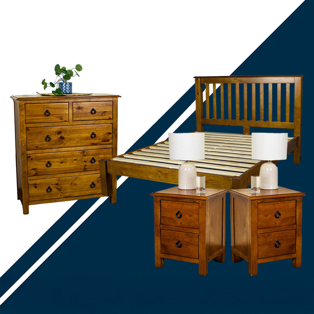 Trent Queen Bedroom Suite with Tallboy - Mainland Furniture NZ