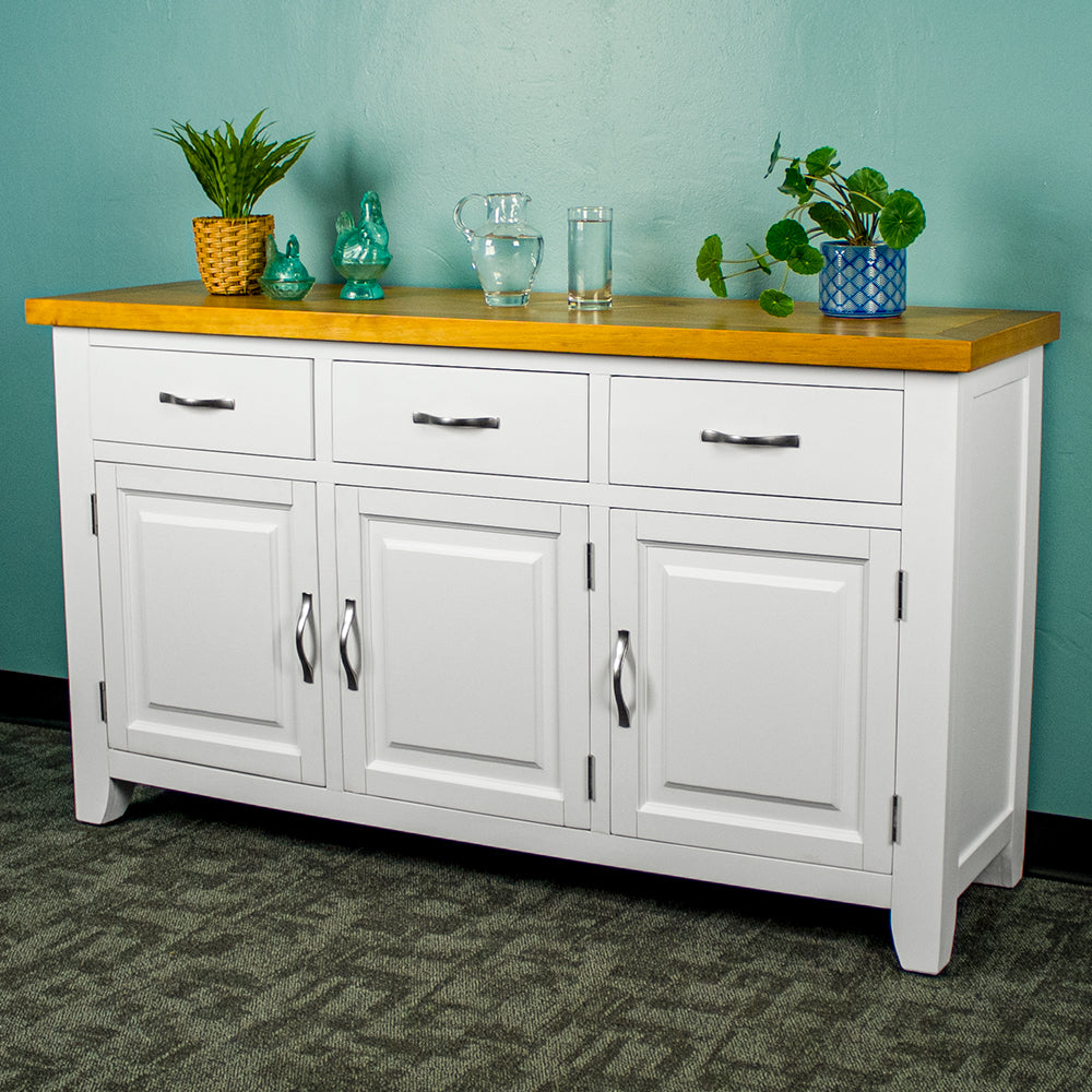 Felixstowe 3 Drawer Two-Tone Buffet | Mainland Furniture NZ