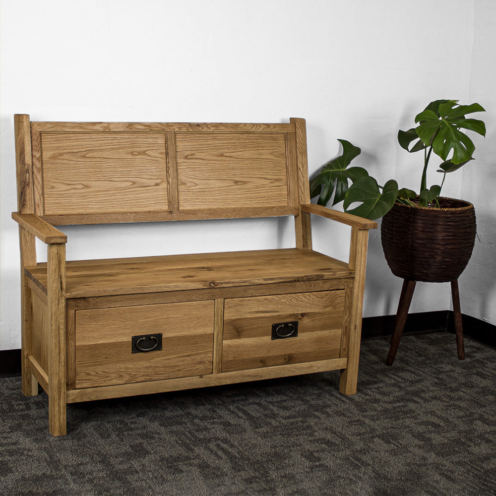 Yes 2 Seater Oak Bench Seat | Mainland Furniture NZ