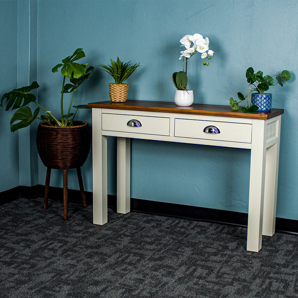 Alton 2 Drawer Pine Hall Table / Console Table | Mainland Furniture NZ