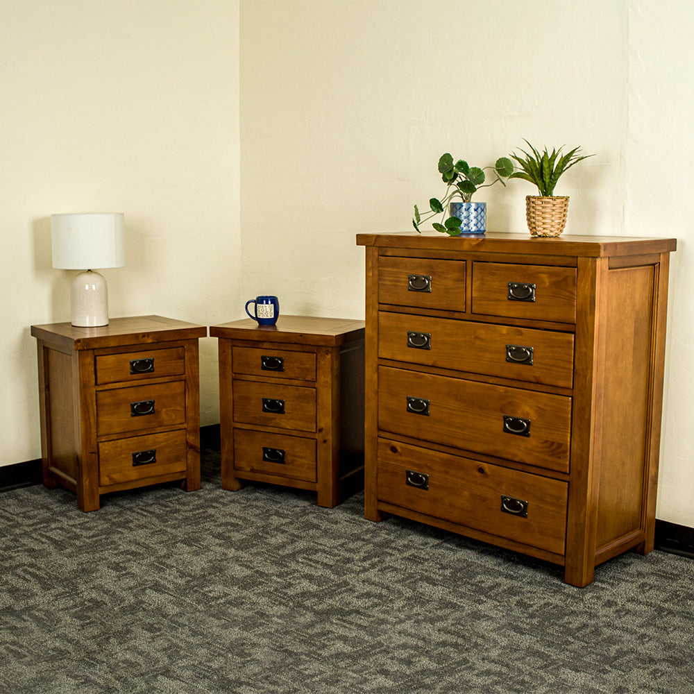 New Quebec 3 Piece Bedroom Suite With Tallboy – Mainland Furniture