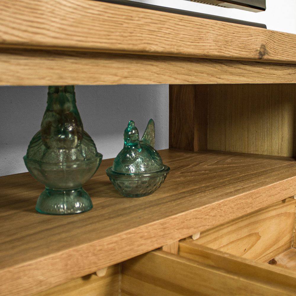 Yes 2 Drawer Oak Entertainment Unit | Mainland Furniture NZ