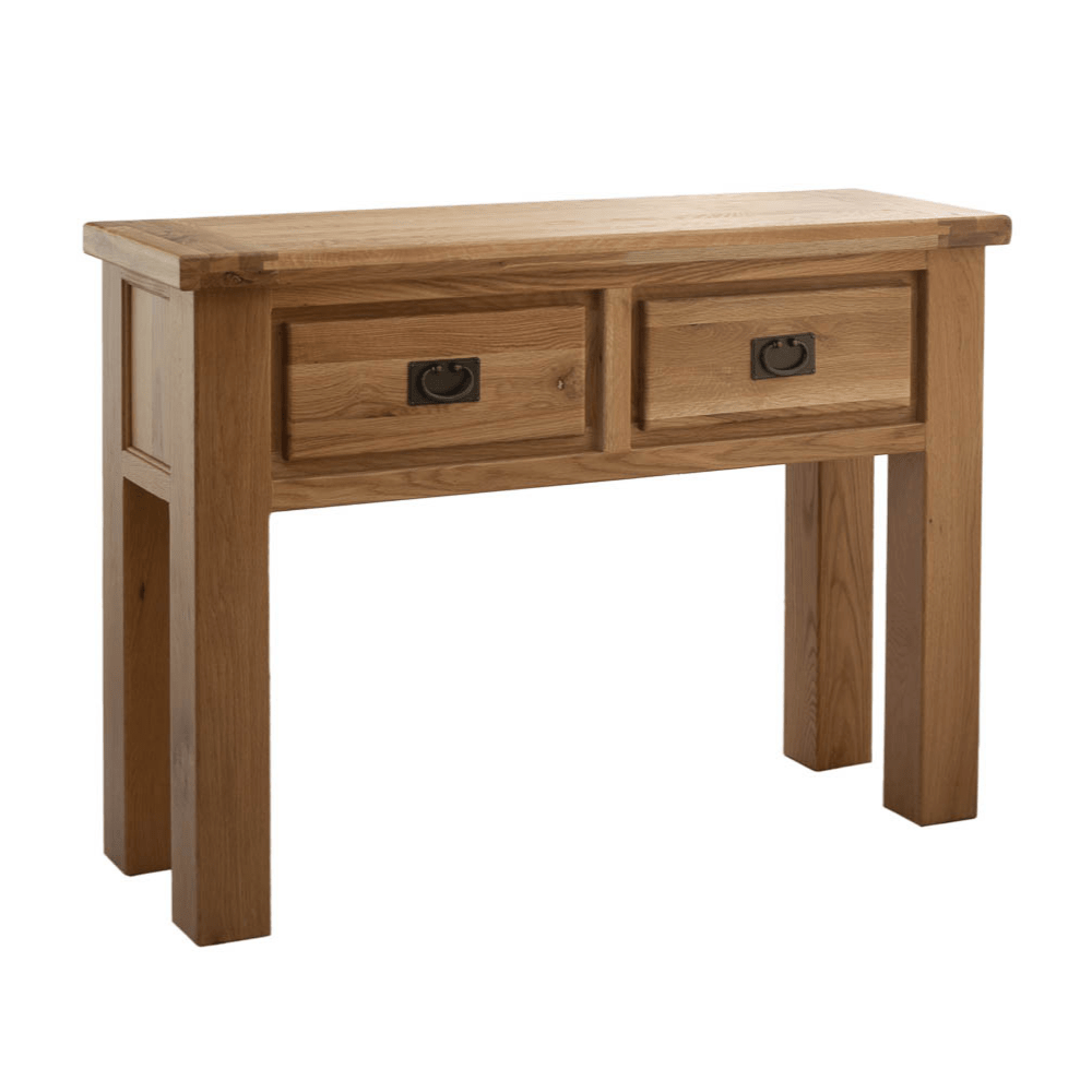 Amstel 2 Drawer Oak Hall Table | Mainland Furniture NZ